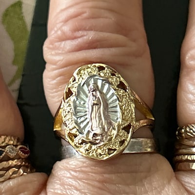 Our Lady of Guadalupe Gold Rings Gold Plated Jewerly Anillos De La ...