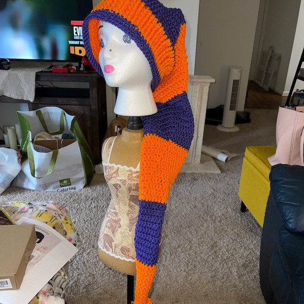 Pattern/super Long Super Easy Crochet Stocking Cap Pattern/crochet Hat Pattern/crochet Stocking ...