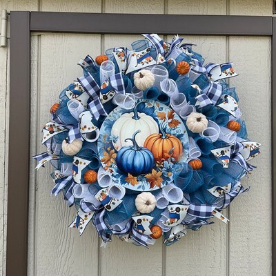 Round Fall Wreath Sign, Fall Wreath Sign, Personalize It by Pam, Signs ...