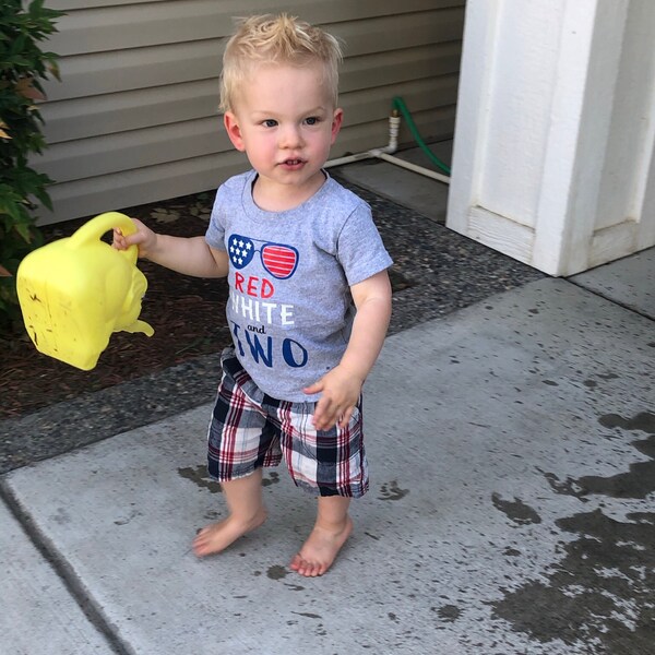 Red White and Two T-shirt 4th of July Birthday Shirt Fourth of July ...