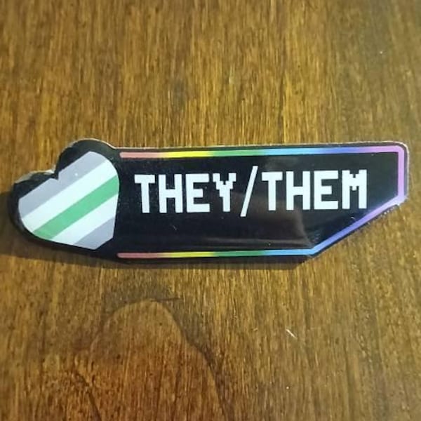 Personalized Pronouns Name Tag | Custom LGBTQ Pride Identity and ...