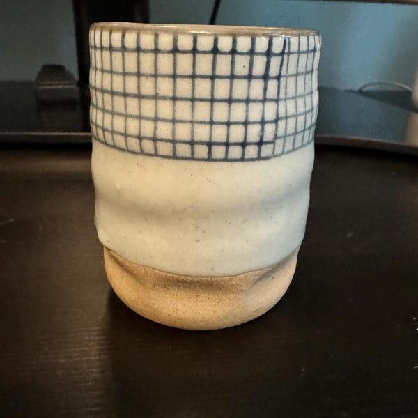 Ceramic Mug, Hand Painted Cup, No Handle Mug, Coffee Cup, Tea Cup ...