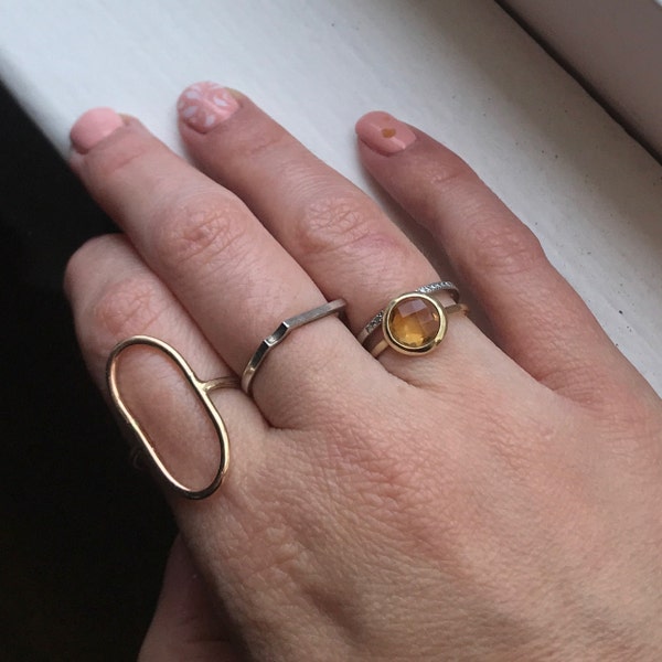 November Birthstone Citrine Ring 14K White Gold 8mm 10mm - Gold Ring ...