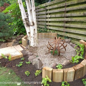 UK Rustic Garden Double Banded Sphere, Decoration Orb, Globe, Ball ...