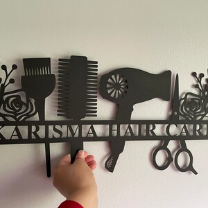 Metal Hair Stylist Sign, Personalized Salon, Custom Business Decor ...