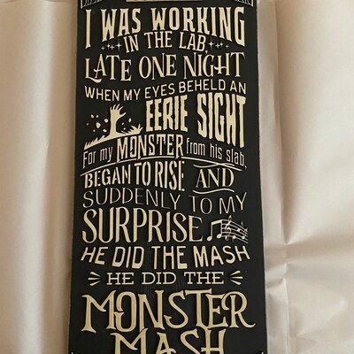 The Monster Mash, Song Lyrics, Personalized, Wood Sign, Halloween, Wall ...