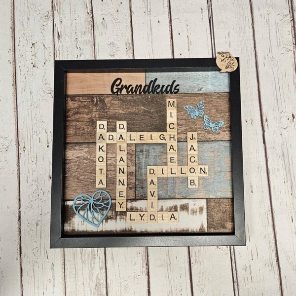 Scrabble Family Name Frame Art, Family Tree Wall Art, Scrabble Tile ...