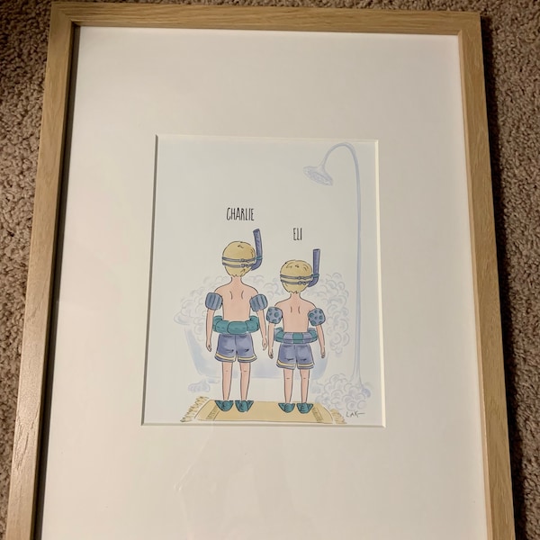 Brothers Bathroom Art - Boys Bathroom Art Print - Art for Kids Bathroom ...