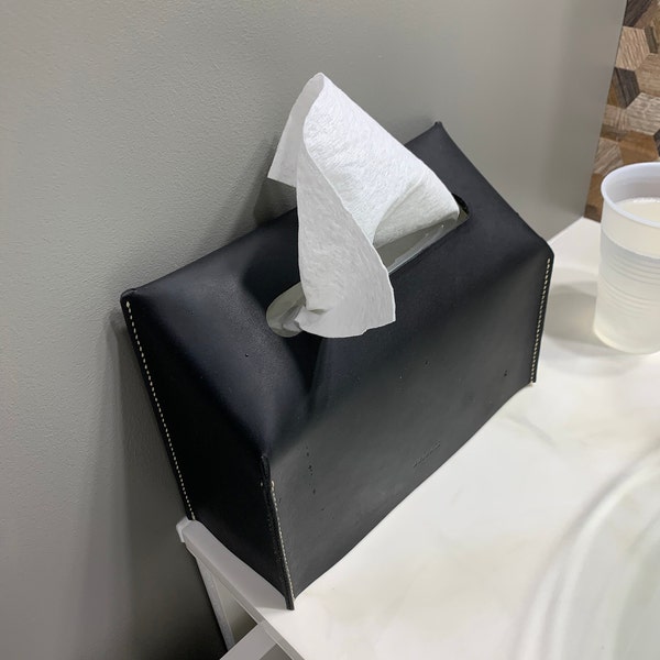Leather Tissue Roll Cover, Dark Brown - Etsy