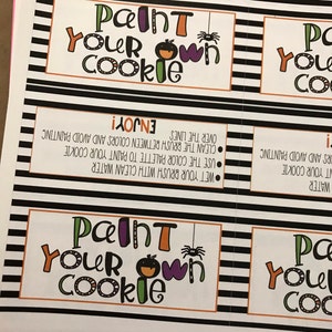 4 Halloween PYO Cookie Treat Bag Topper Printable Treat - Etsy