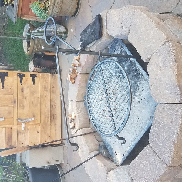 Campfire Swivel Stake Grill, Hand Forged. Dutch Oven Not Included SHIPS ...