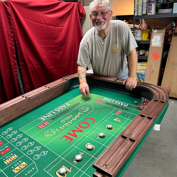 Practice Craps Table Backboard/ Throwing End With Chip Rails/ Table Top ...