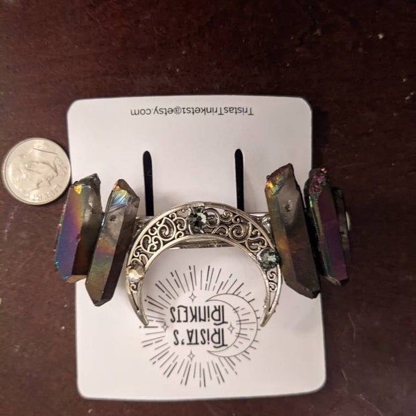 Pink Quartz Point Barrette Wrapped With Wire Come in Two Sizes. Small ...