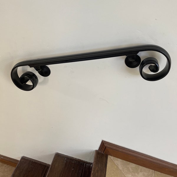 2" Molded Cap Wrought Iron Handrail (5"-6" Volute Scroll) - Etsy