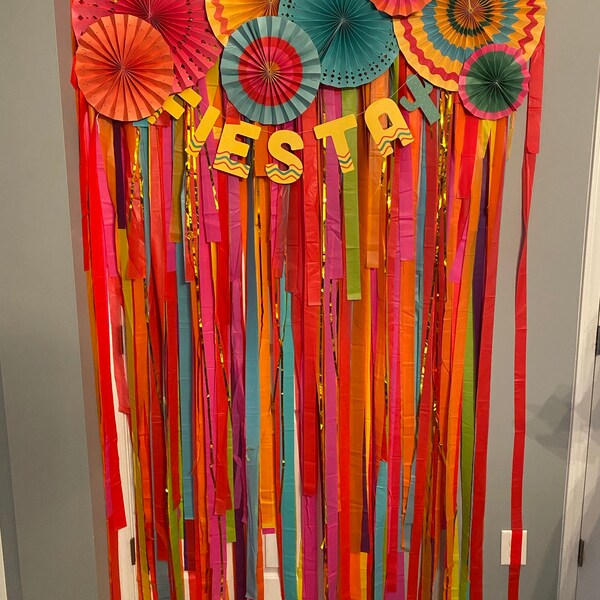 Fiesta Backdrop, Fiesta Decorations, Streamer Backdrop, Fringe Backdrop ...