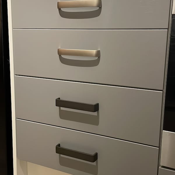 Dark Grey Titanium Kitchen Cabinet D Handles 128mm 160mm 192mm 288mm ...