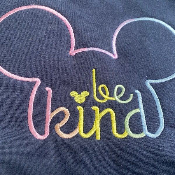 Mickey Ears Be Kind Machine Embroidery Design. - Etsy