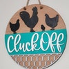 Cluck off Chicken Sign, Digital Download, Round Door Hanger Svg ...
