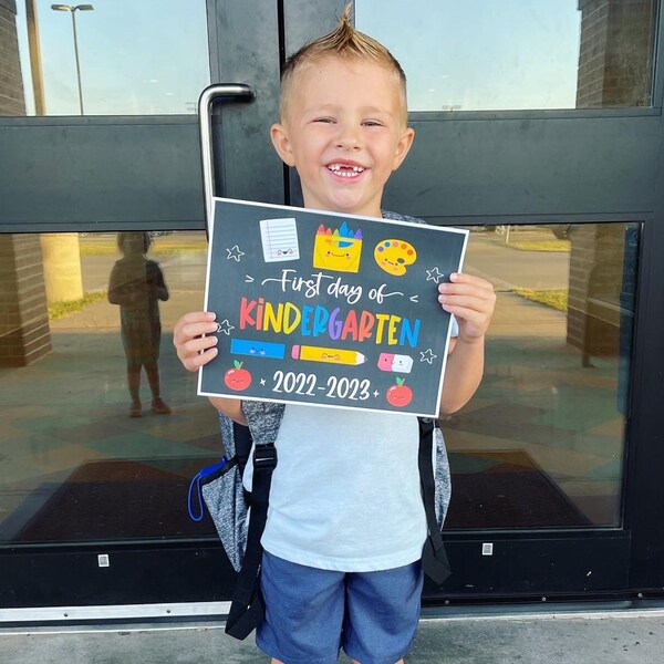 First Day of Fourth Grade School Sign Printable Boy 1st Day of 4th ...