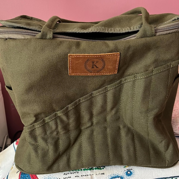 Personalization Canvas Knitting Bag, Gift for Knitter, Yarn Storage ...