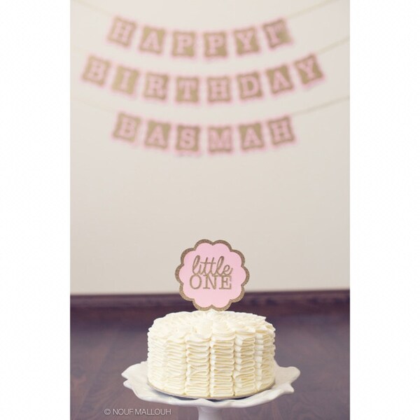 1 paquete de fiesta de cumpleaños, rosa y oro primer cumpleaños Banner ...