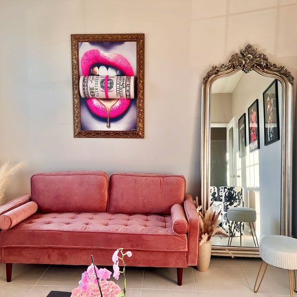 3D Wall Art Pink Money Lips Sculpture | Pop Art Wall Sculpture | Modern ...