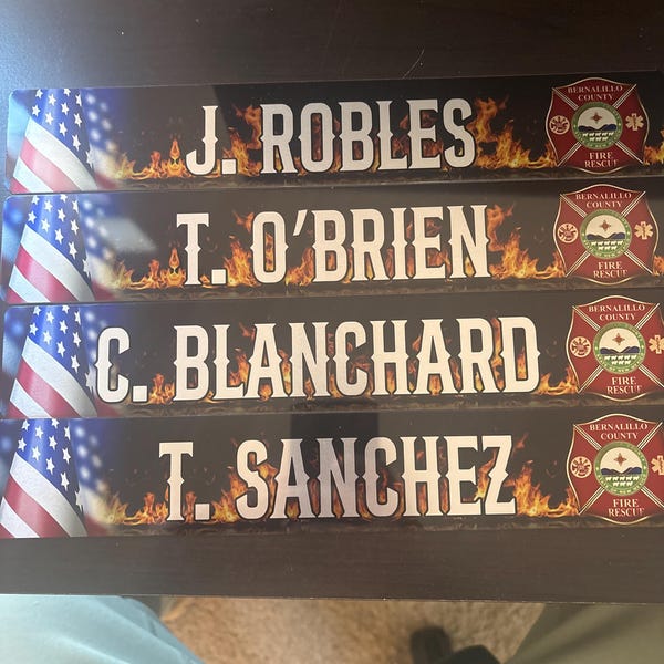 Custom Firefighter Locker Name Tag: Aluminum Name Plate for Fire ...