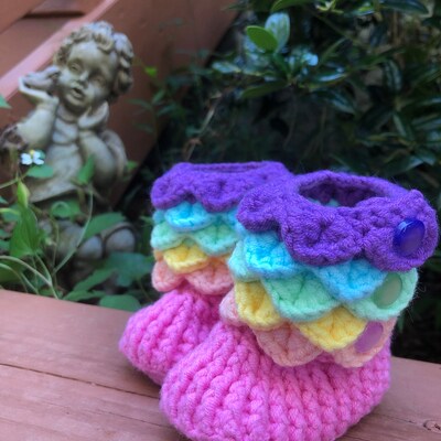 CROCHET PATTERN: Crocodile Stitch Booties baby Sizes Permission to Sell ...