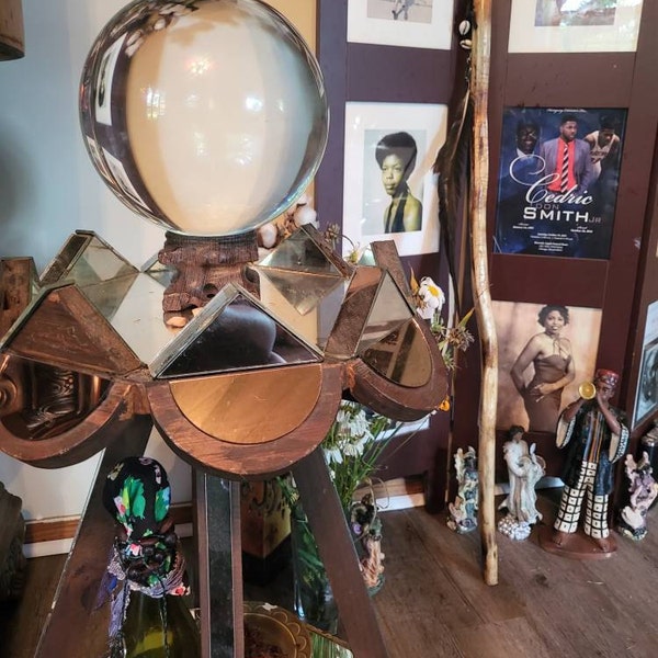 BLACK OBSIDIAN SPHERE Large Gazing Crystal, Magic Scrying Orb ...