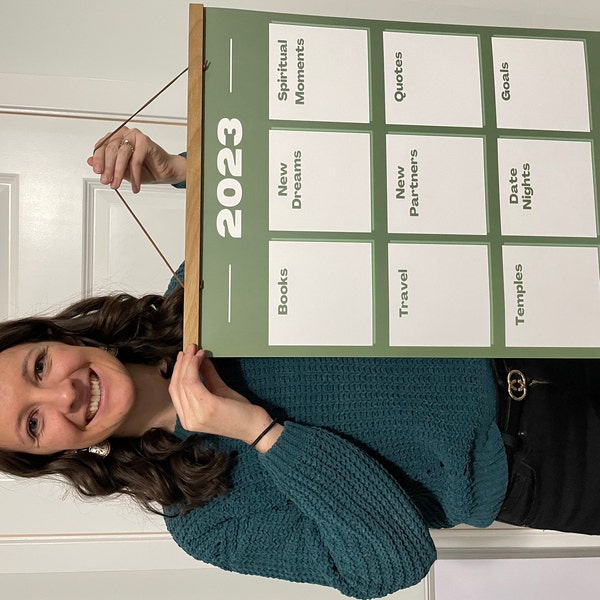 2024 Poster Calendar | Wood Poster Hanger | Wall Hanging | All Year ...