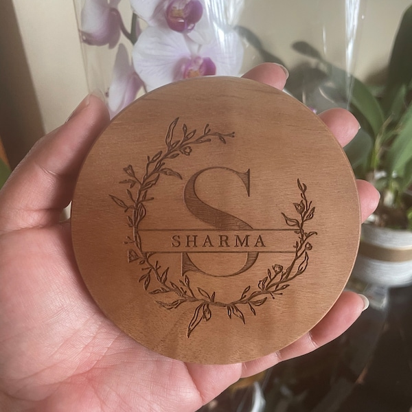 Custom Wooden Premium Quality Personalized Coasters Gift Engraved ...