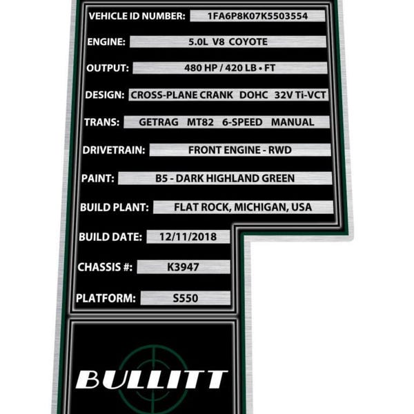 Ford Mustang S197 Custom Aluminum Engine Bay Dress up Plaque Car Show ...