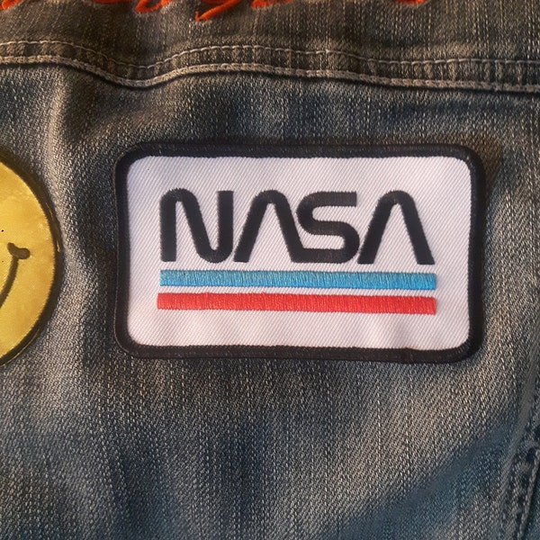 NASA Patch | NASA Worm Logo Iron on Patches | Embroidered Sew on STEM ...