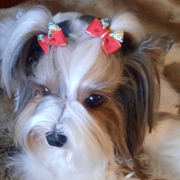 Dog Hair Bow, Dog Hair Clip, Puppy Bows, Yorkie Bow, Puppy Bows Girl ...