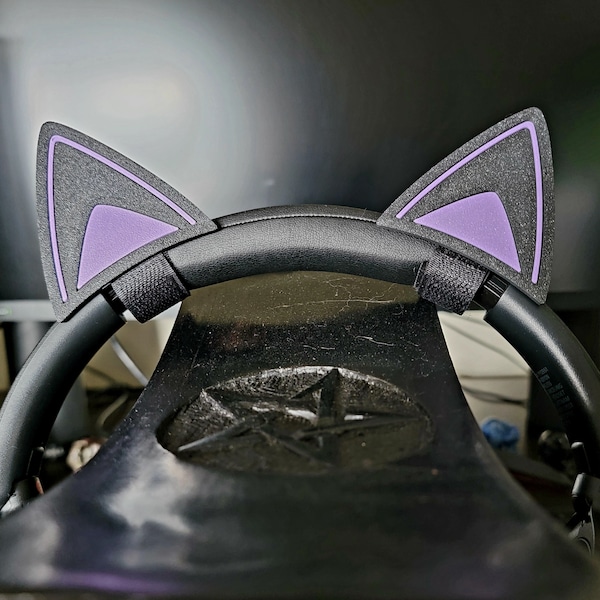 Purple Anime Cat Ears, Streaming Headphone Cat Ears, Cat Ears That ...