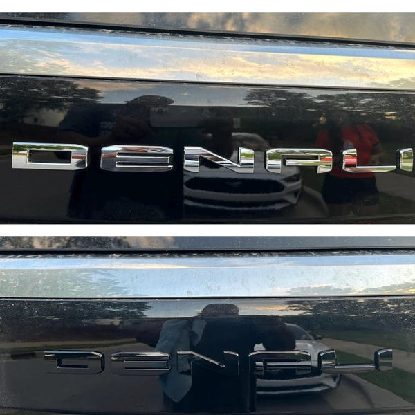 4pcs Gloss Black Overlay Emblems Kit 2021-2026 Yukon Denali Letters ...