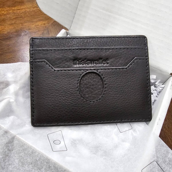 4 Card Minimalist Wallet for Men Women Genuine Leather Ultra Thin Small ...