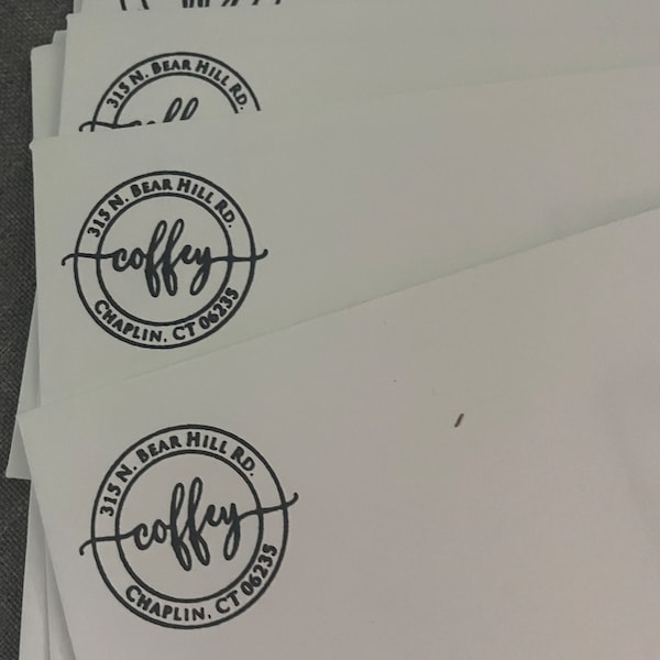 Address Stamp, Self Inking, Round Design, Personalized Custom Return ...