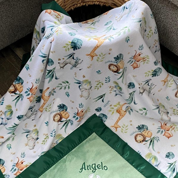 SAFARI BABIES MINKY - Shannon Cuddle Minky Safari Babies Minky Jungle ...