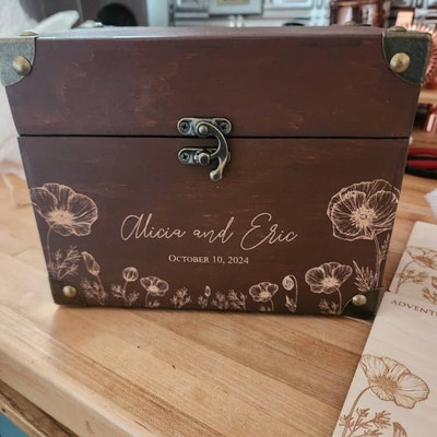 Personalized Wedding Recipe Box Bridal Shower Gift for Couple Wooden ...