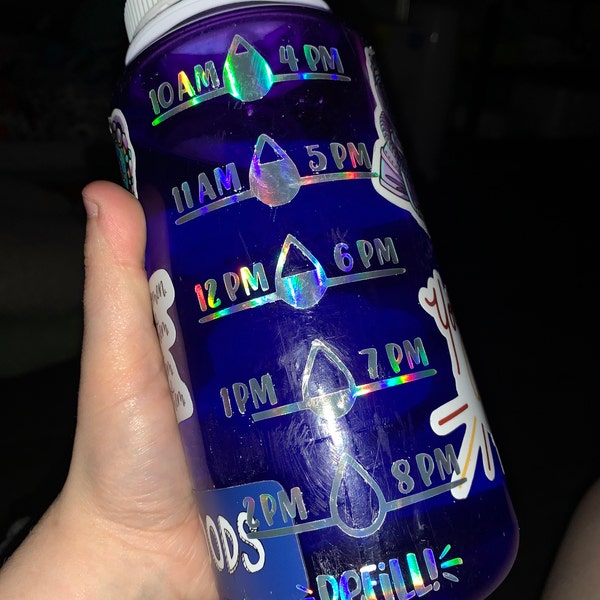 Custom Water Timeline Vinyl Decal Sticker | Daily Water Tracker Sticker ...