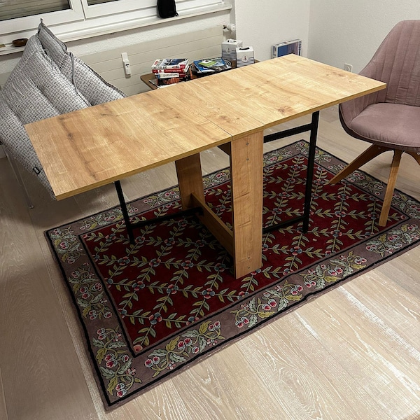 Wall Mounted Computer Desk With Folding Shelves | Wooden Murphy Desk ...