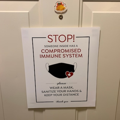 STOP Immunocompromised Person Inside Printable Sign Wear a Mask Keep ...