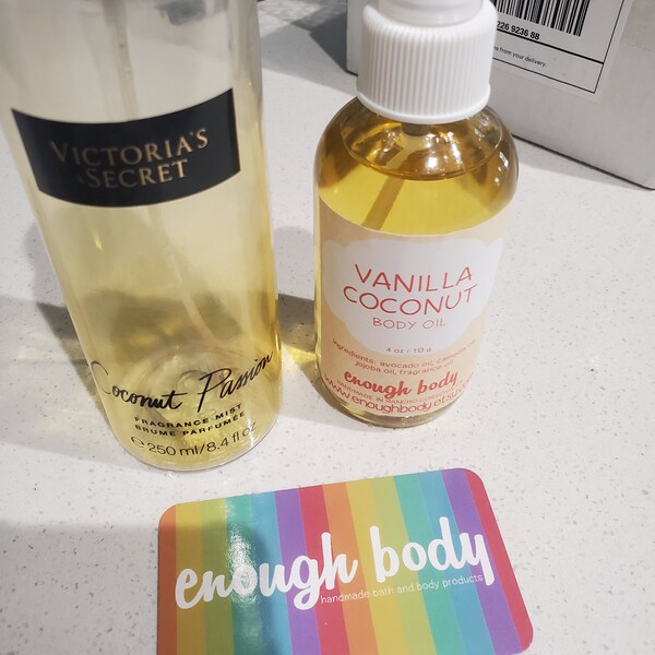 Vanilla Coconut Body Oil ~ Dry Oil ~ Moisturizing Body Oil ~ Spray Oil ~ Body Spray - Etsy