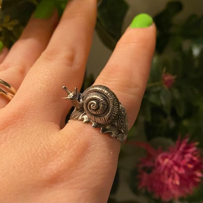 Sterling Silver Snail Ring, Handmade Animal Jewelry, Snail Lovers Ring, Animal Lovers Gift ...