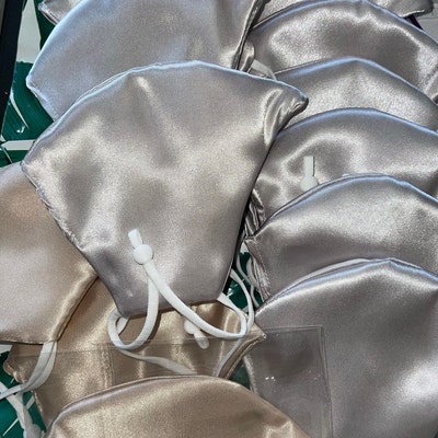 Silky Satin Classy Face Masks Wedding Mask 2layers With Nose Wire and ...
