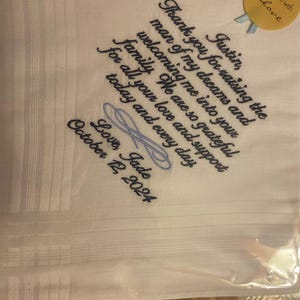 Stepdad Wedding Gift Personalized Handkerchief, Step Dad of the Bride ...
