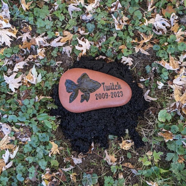 FISH MEMORIAL STONE 9”/10” or 7”/8"or 5”/6" Approx Size. Personalized ...