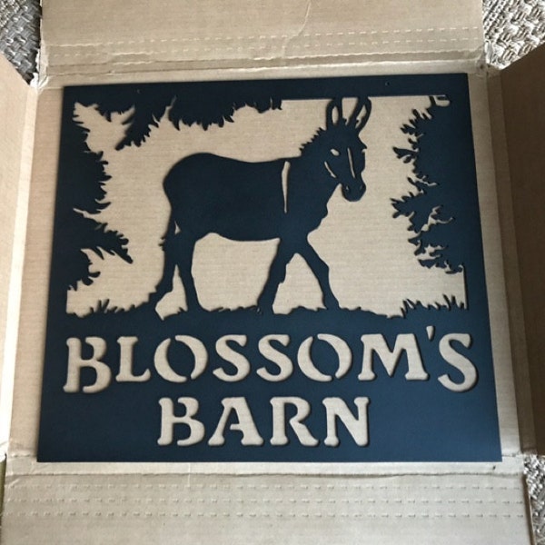 Your Name Custom Metal Farm Donkey Sign - Etsy