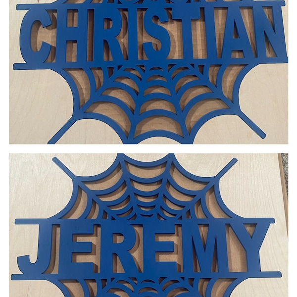 Spider Web Name Sign, Boy Room Decor, Nursery Decor, Spiderman ...